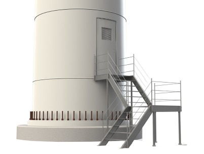 Render of a tower staircase